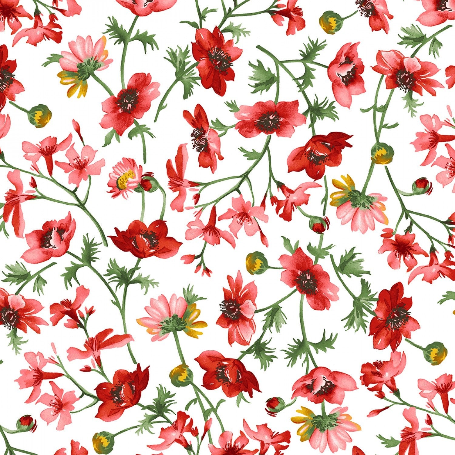 Prose Medium Floral Ultra White 9651M-UW Cotton Woven Fabric – The Fabric Candy Shoppe