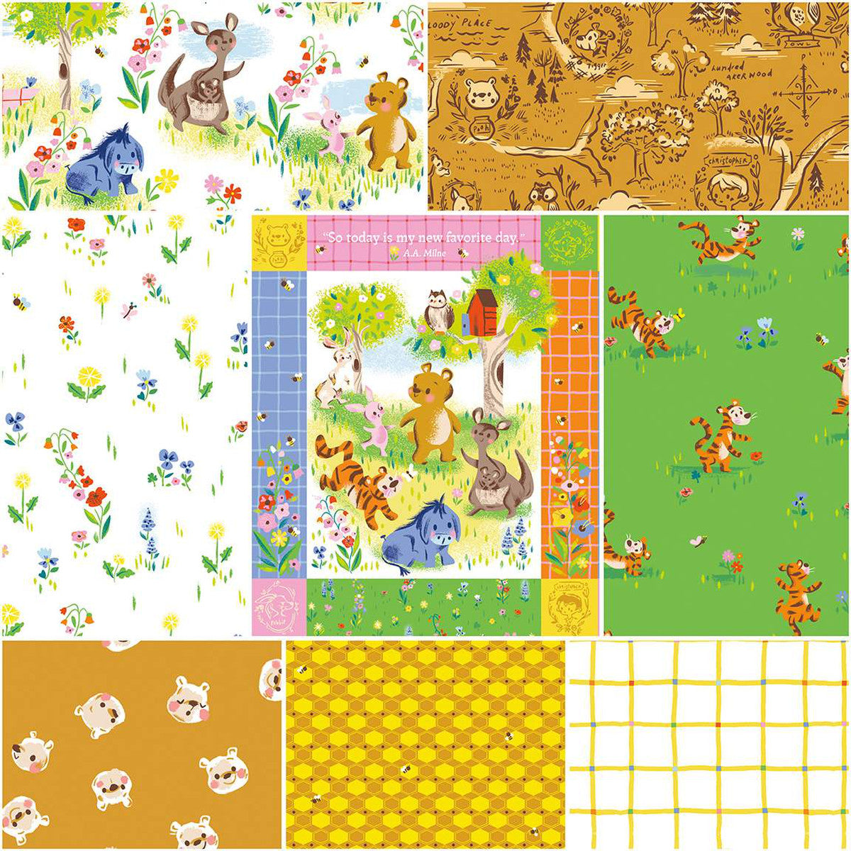100 Aker Woods by Jill Howarth 1-Yard Bundle White 1YD-15170W-8 Bundle ...