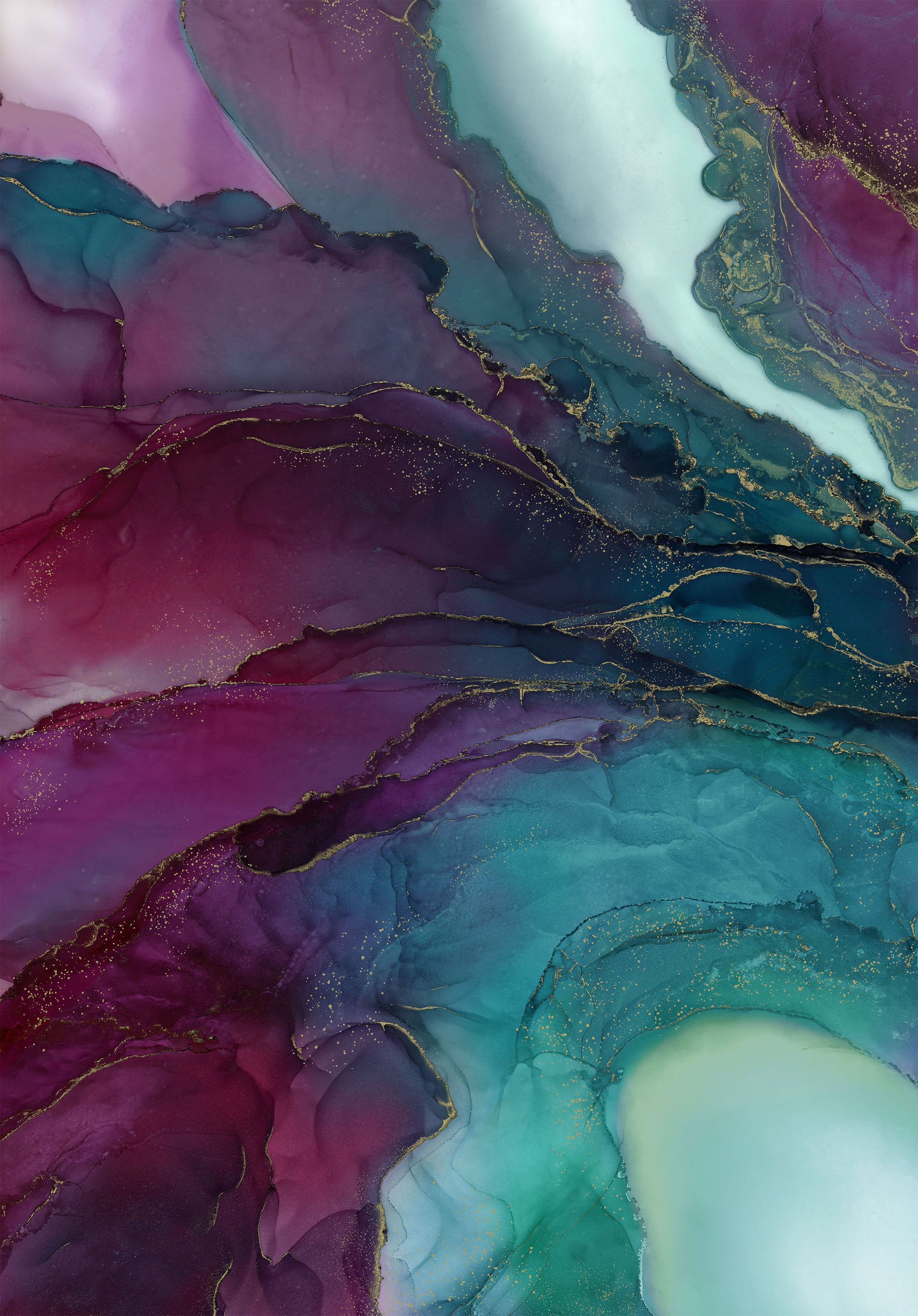 Midas Touch Metallic by Deborah Edwards & x Samra 30" Panel Plum/Teal ...