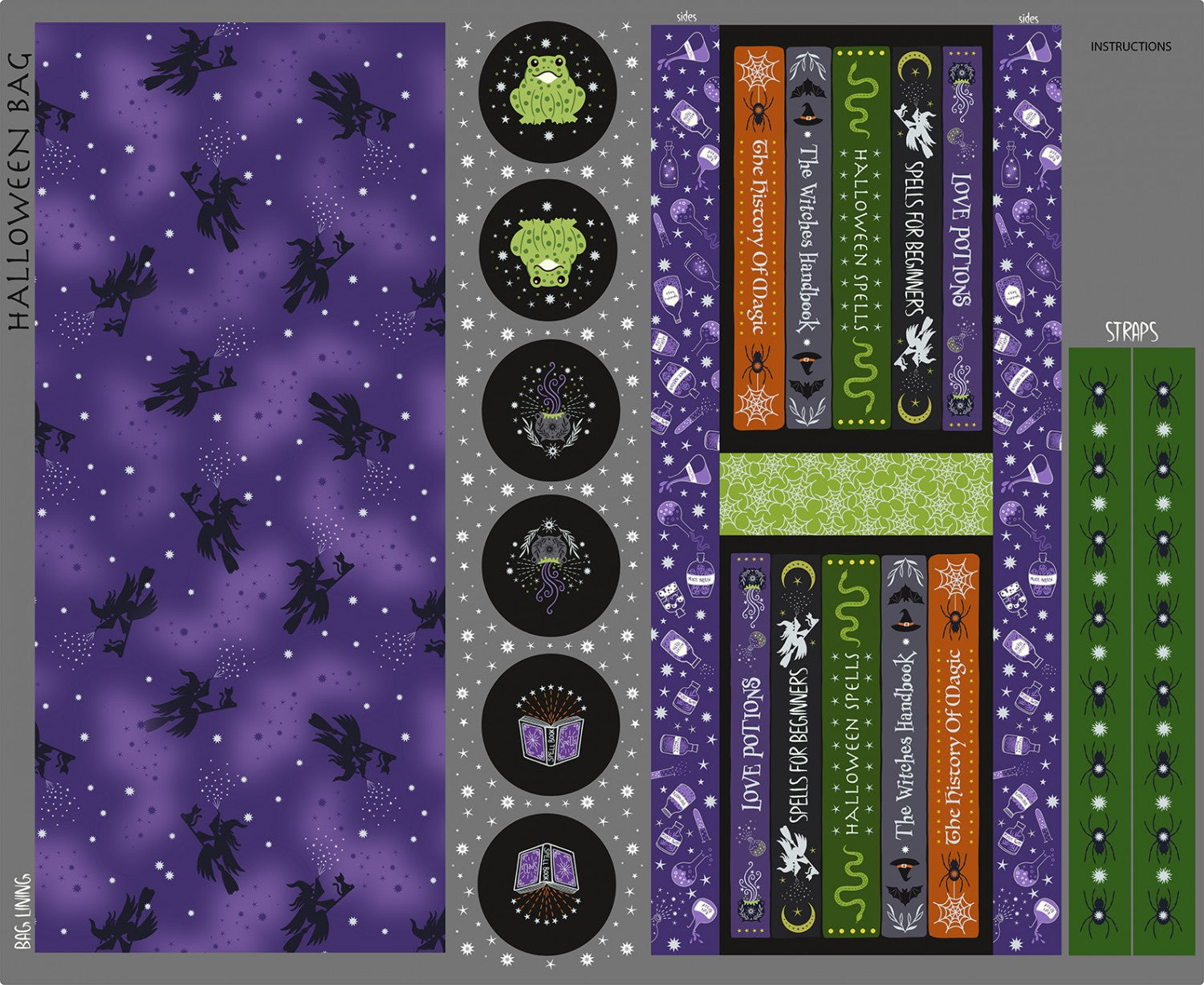 Cast A Spell 36" Panel Halloween Bag A724 Cotton Woven Panel – The ...