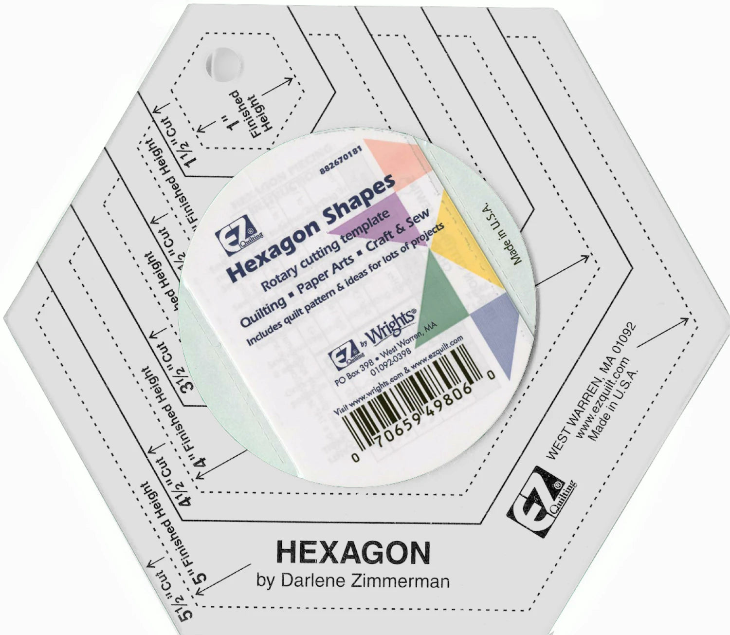 Hexagon Rotary-Cutting Template 882670181A – The Fabric Candy Shoppe