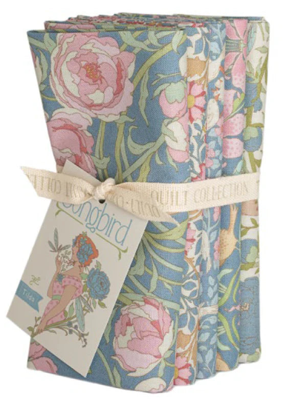 Preorder February 2026: Tilda Songbird Blue FQ Bundle of 5 Prints TIL3 ...