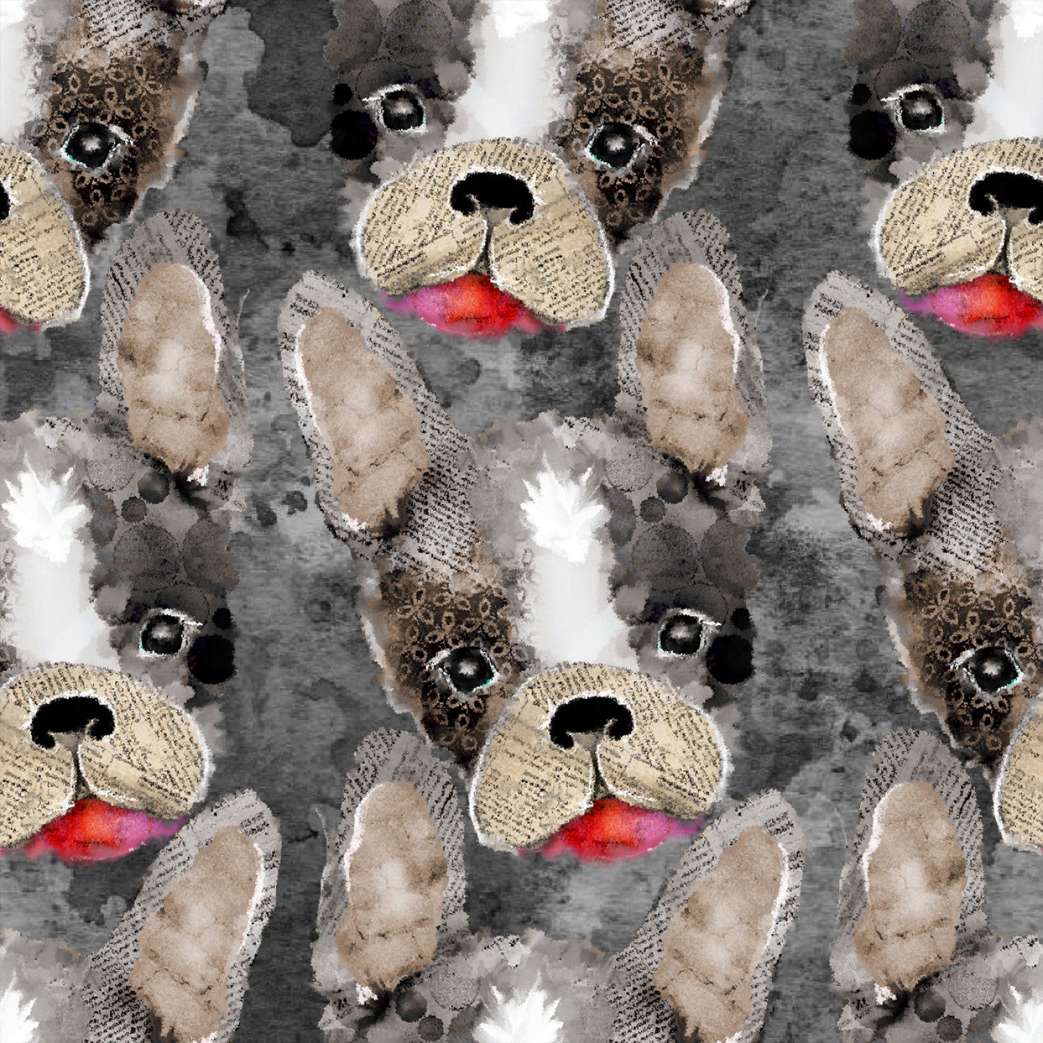 Raise the Woof by Connie Haley Frenchie Kisses Gray 22346-GRY Cotton W ...