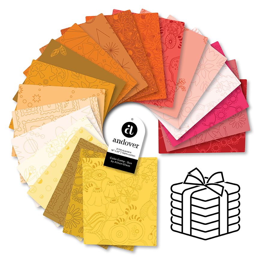 Preorder September 2026: Color Camp Sun FQ Bundle of 21 Fabrics FQ-COL ...