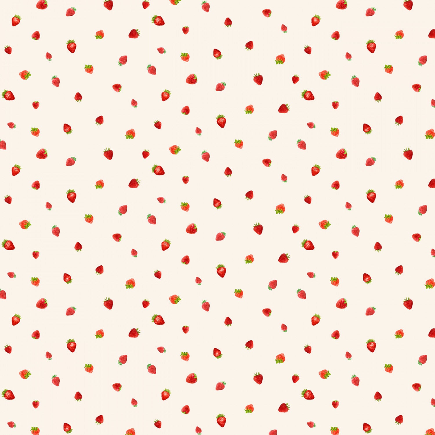 Berry Sweet Mini Strawberries Cream CD3407-CREAM Cotton Woven Fabric ...