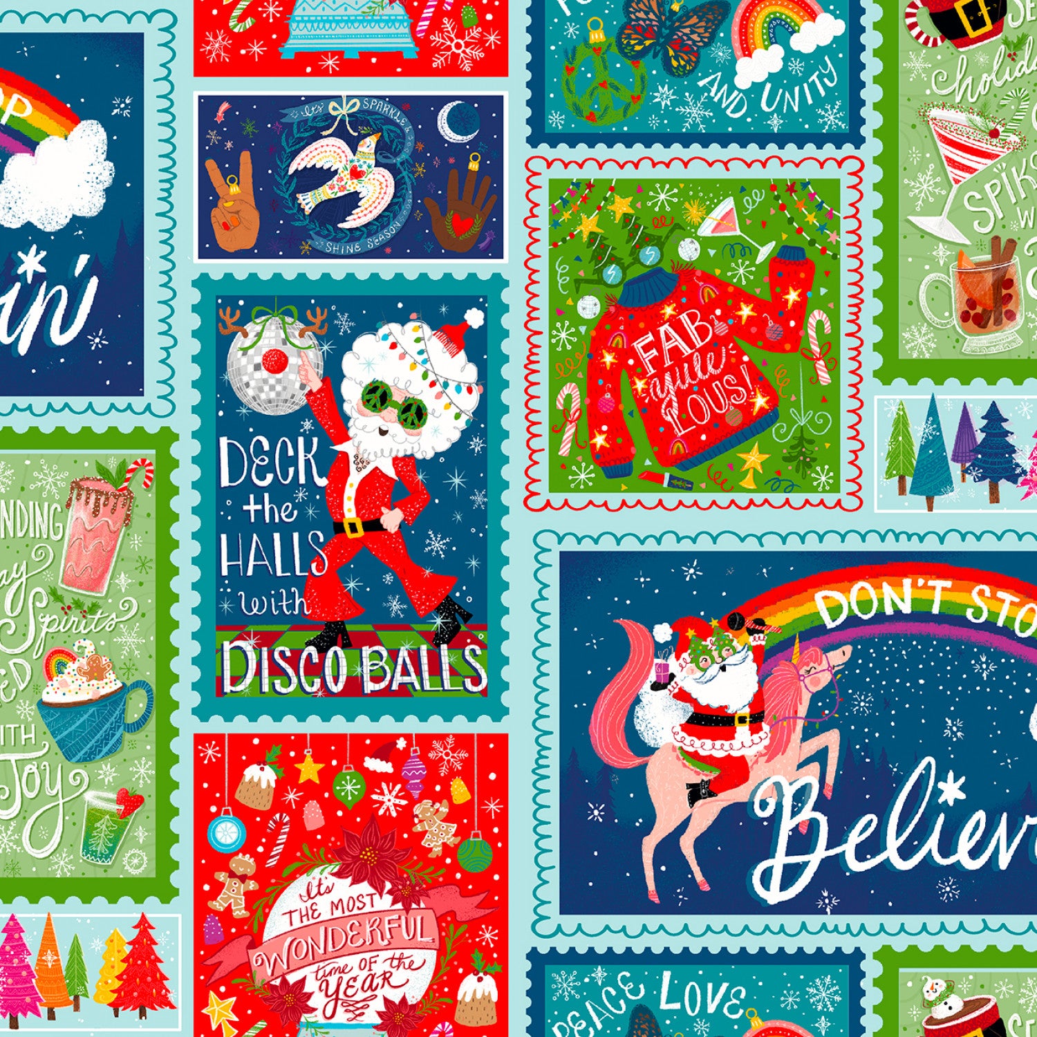 Holidazzle by Emiko Rainbow Collection Patch Multi 23771-MLT Cotton Wo ...