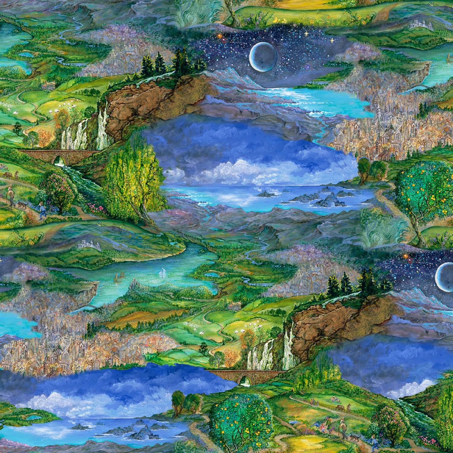 Love is All Around by Josephine Wall Picturesque Scenery Multi 22179-M ...