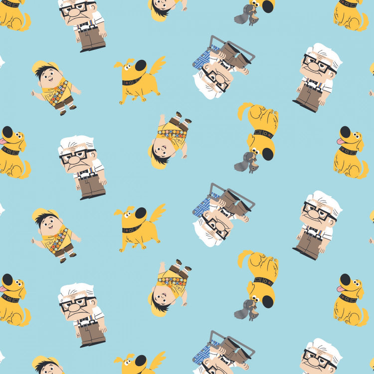 Licensed Pixar Dug Days Adventure Time Lt Blue 85490106-1 Cotton Woven ...