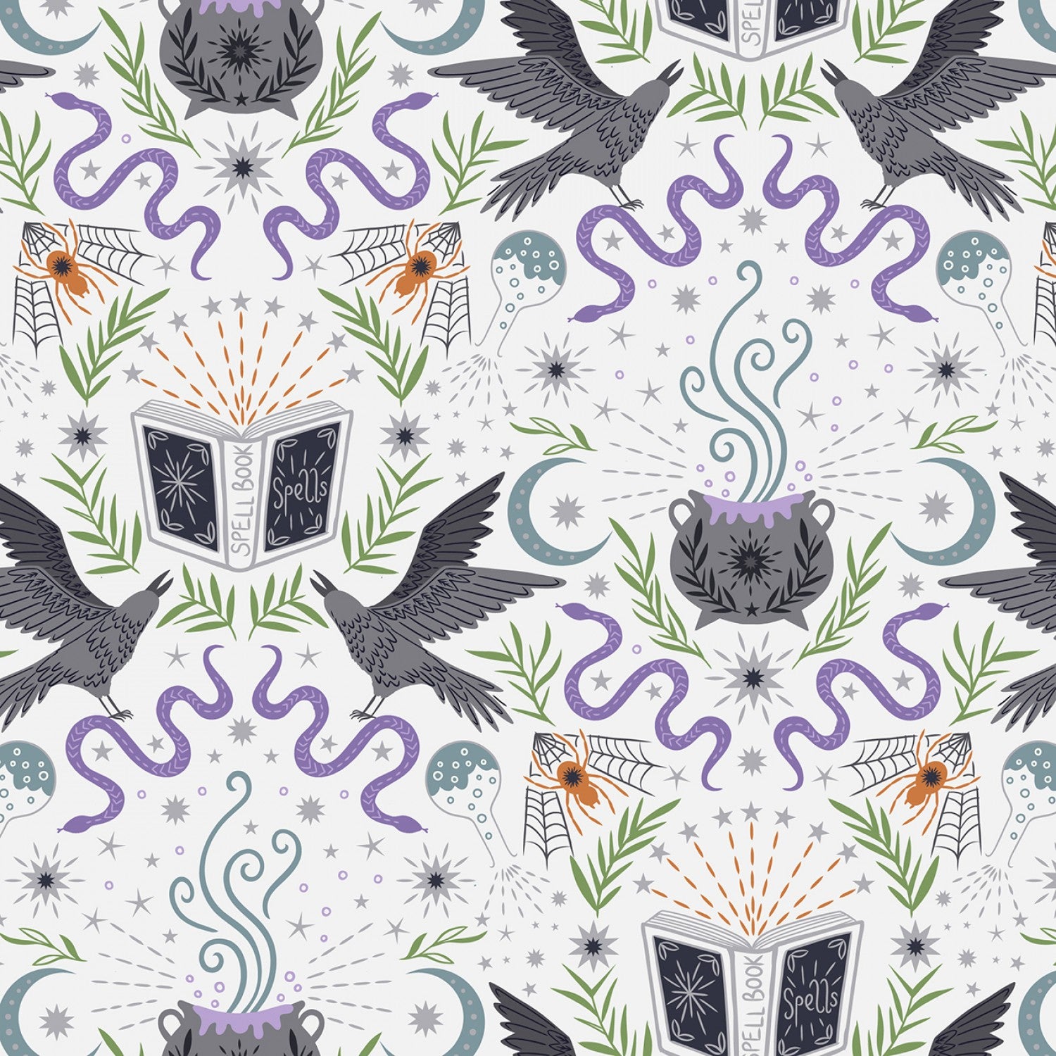 Cast A Spell Cast a Spell Cream with Silver Metallic A719.1 Cotton Wov ...