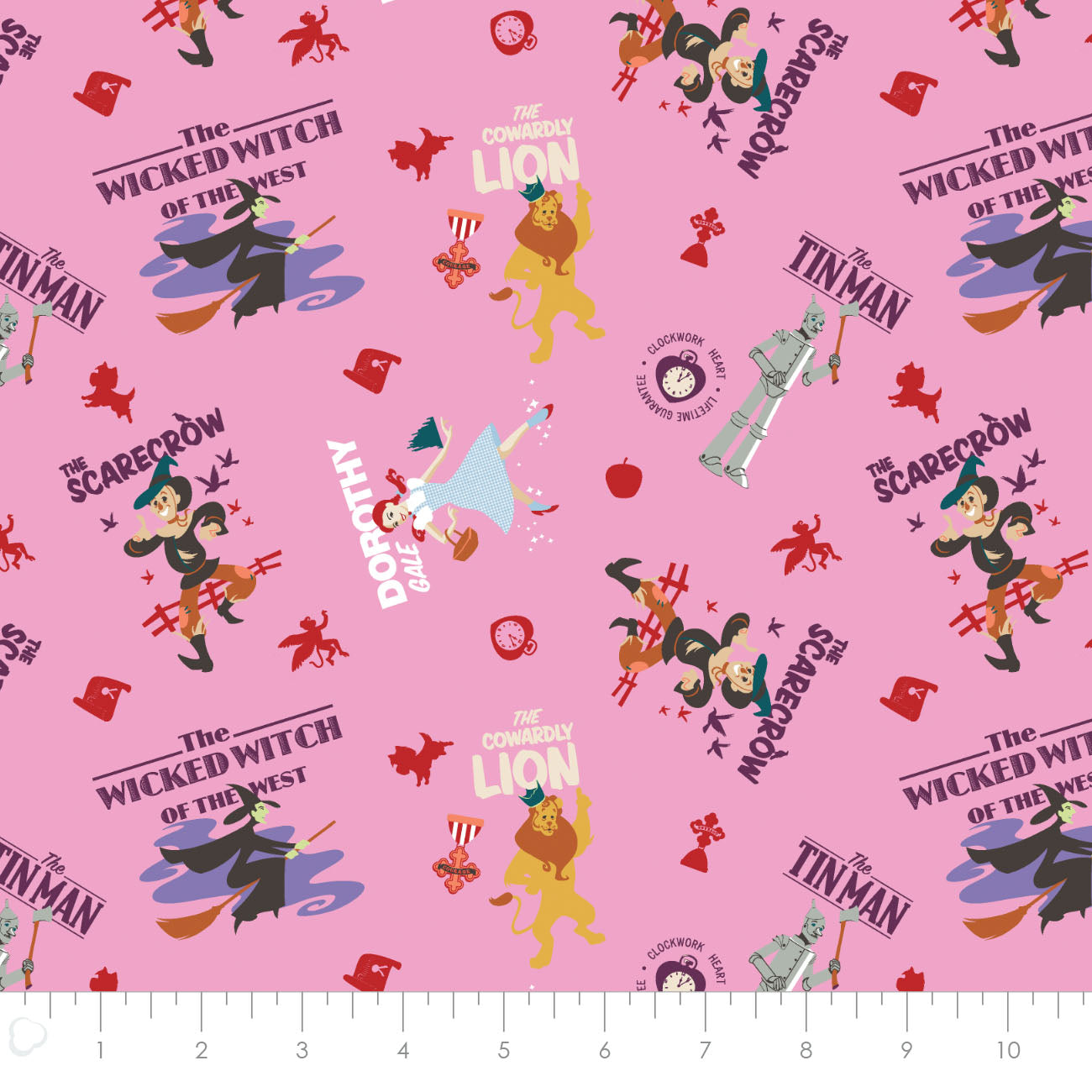 Licensed Wizard of Oz II Character Toss Pink Pink 23180303-01 Cotton W ...