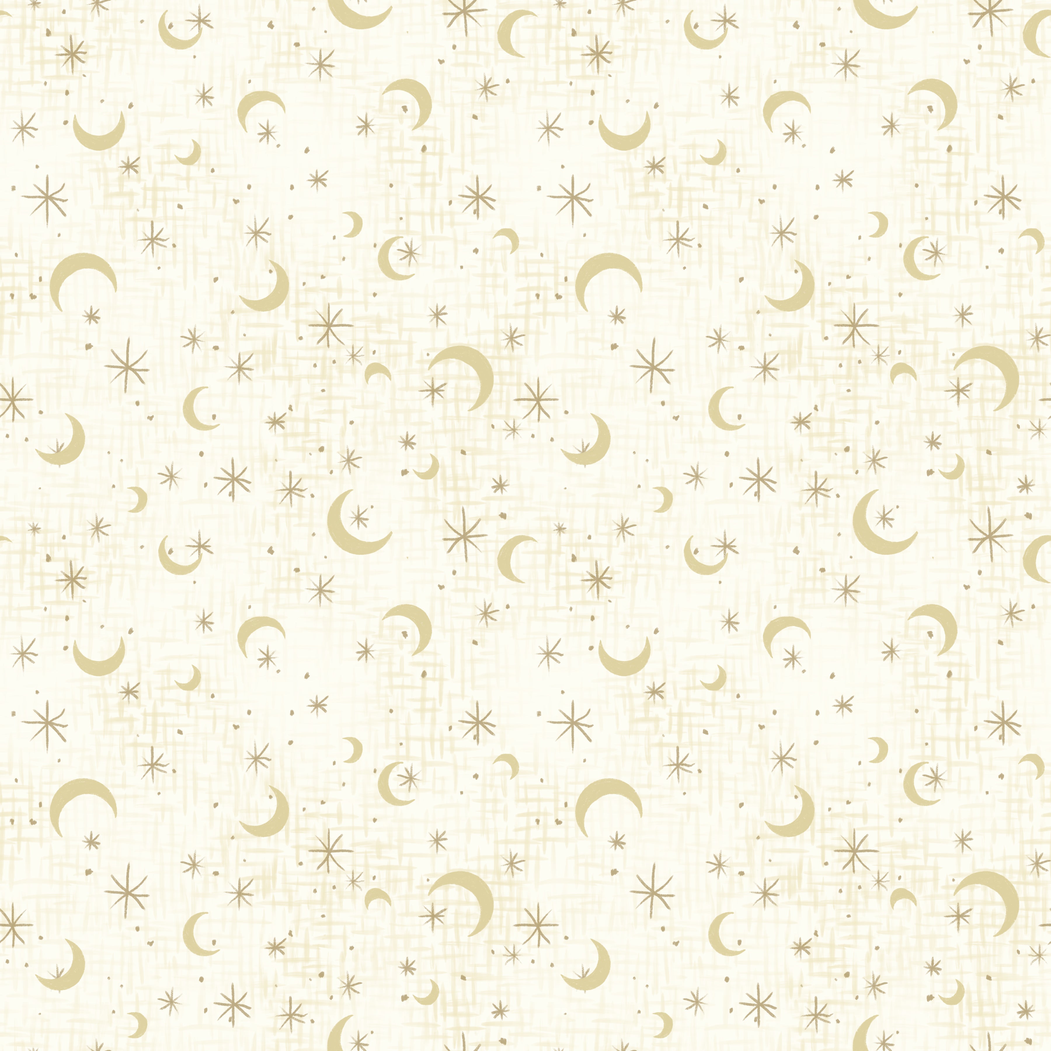 Midnight Rendezvous by Raquel Maciel Crescent Moons with Stars Ivory 2 ...