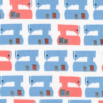 Sew Dressed up Navy Sewing Machines Cotton Woven Fabric – The Fabric ...