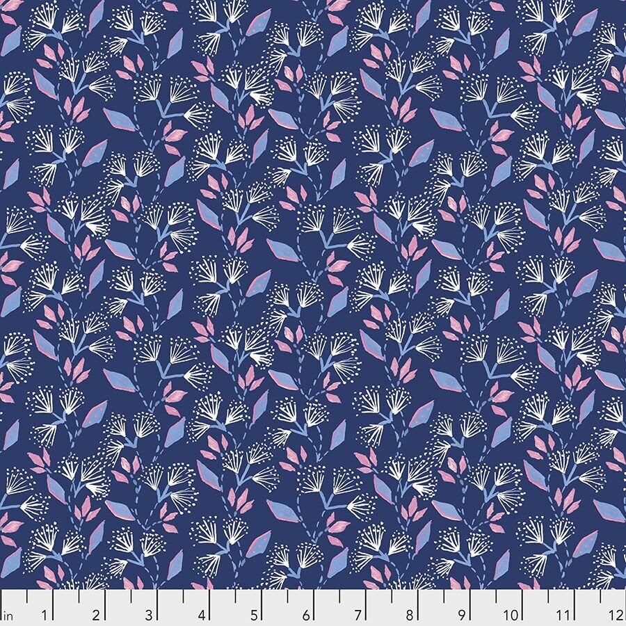 Ganesha Garden by Dena Design Mystic Blue PWDF301.BLUE Cotton Woven Fa ...