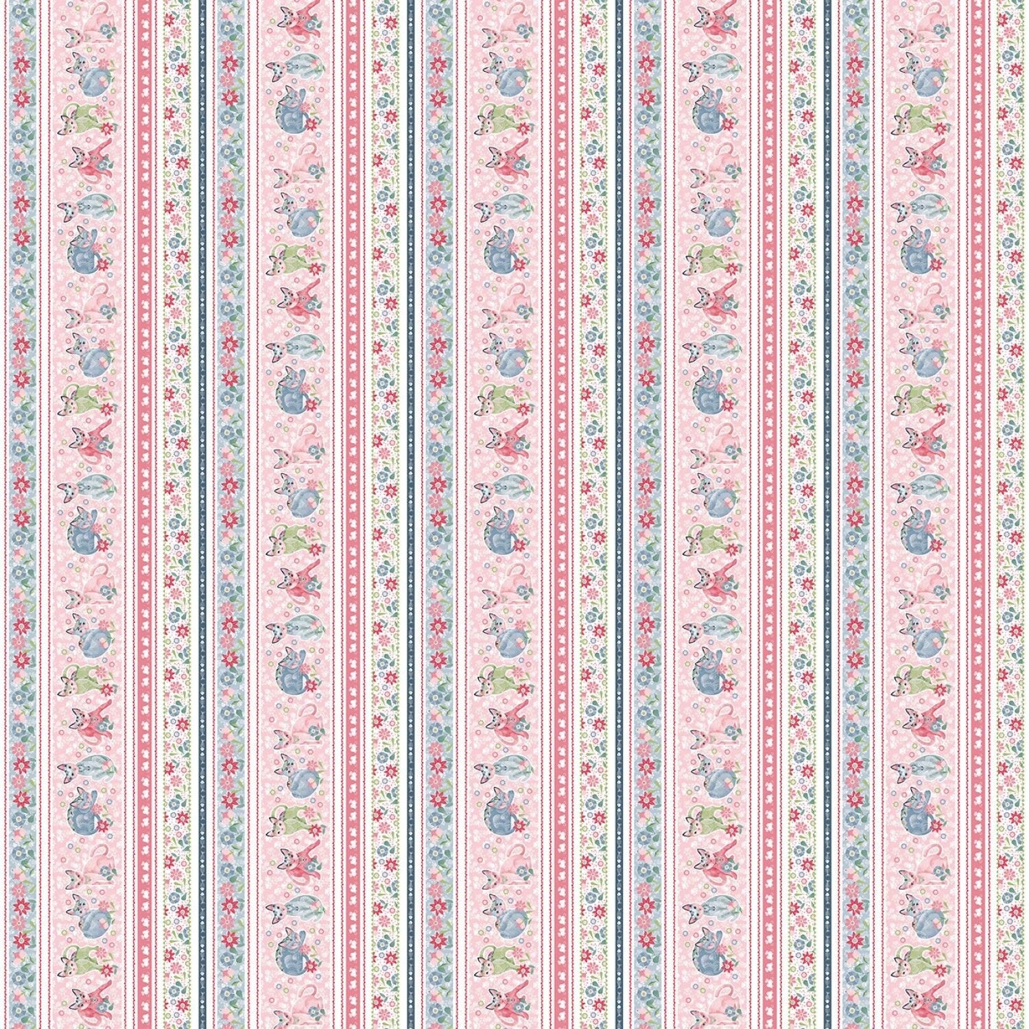 Fancy Cats by Nancy Archer Border Stripe 5297S-27 Cotton Woven Fabric ...