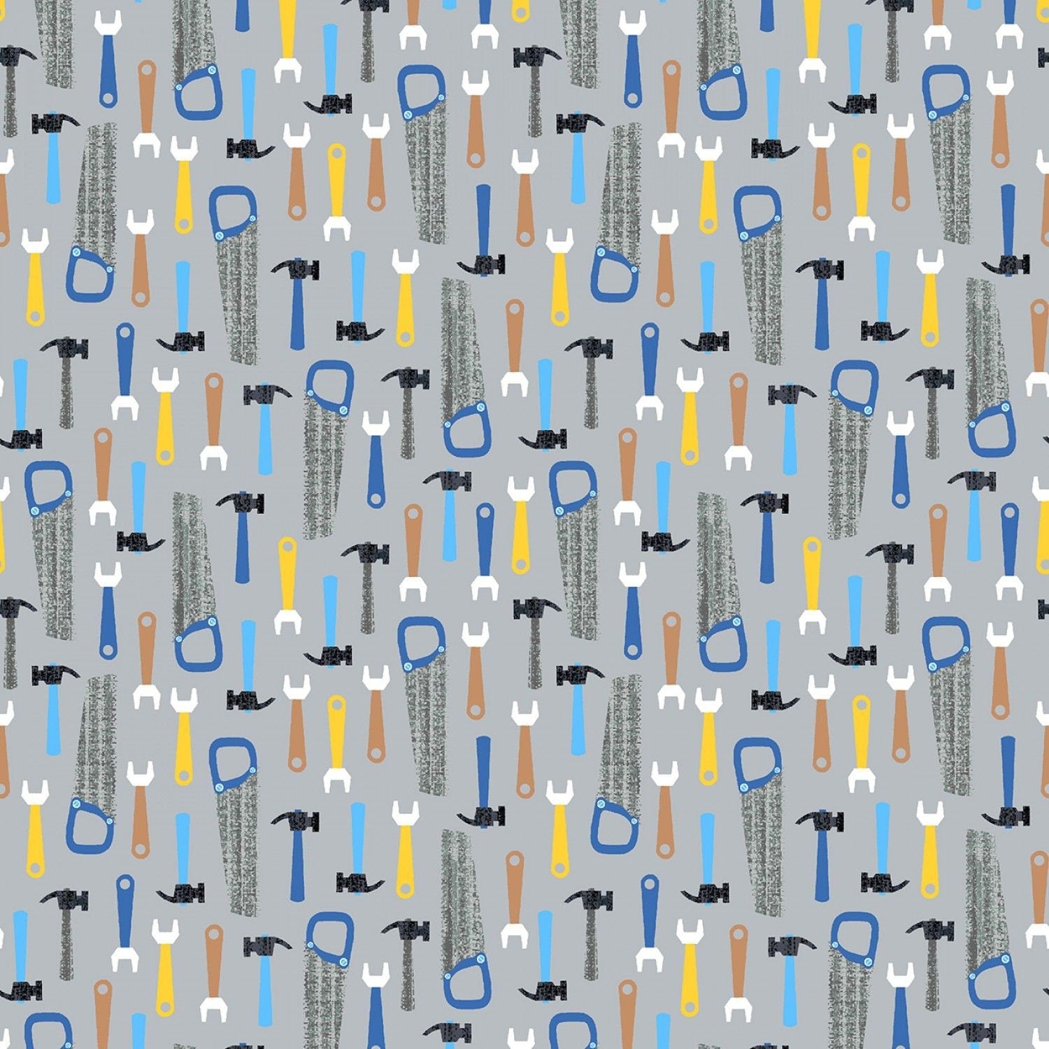 Work Zone by Whistler Studios Tools Grey 52267-5 Cotton Woven Fabric ...