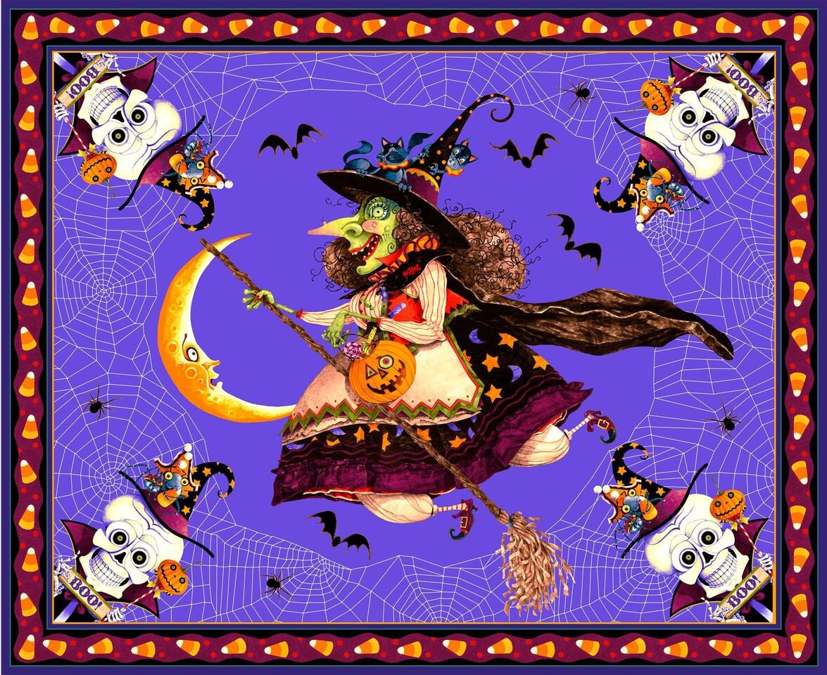 Witchful Thinking by David Galchutt 36" Panel Witch 1543P-55 Cotton Wo ...
