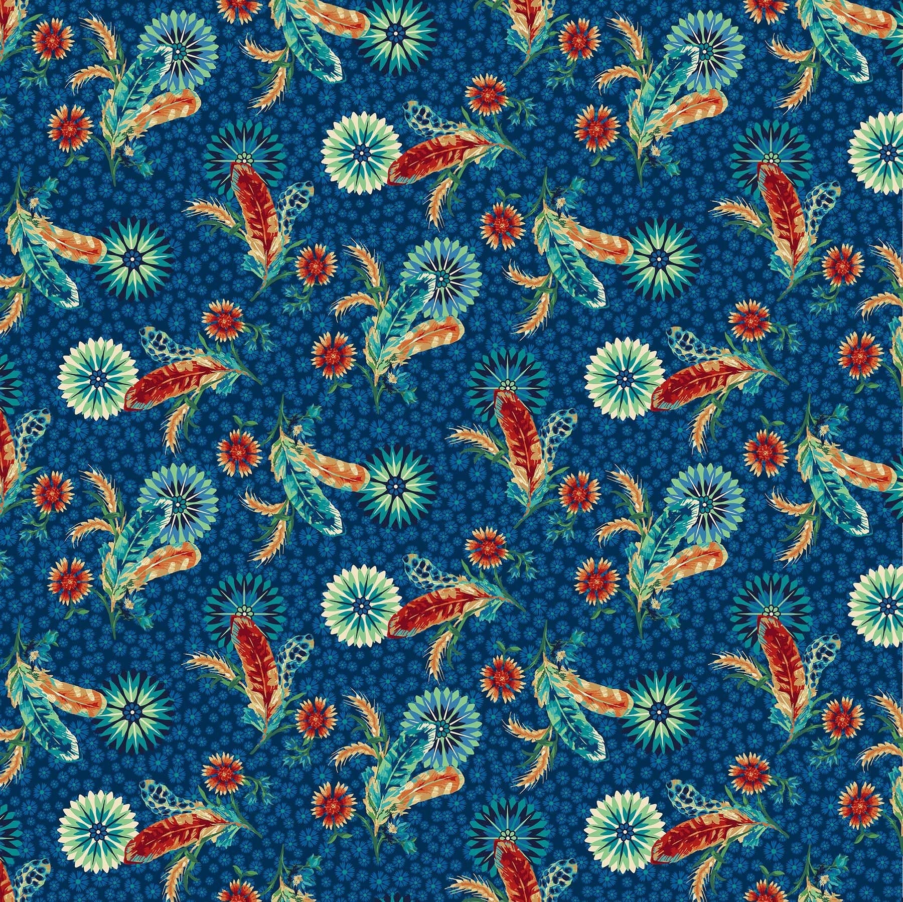 Prairie Meadow by Brett Lewis 24232-44 Navy Cotton Woven Fabric – The ...