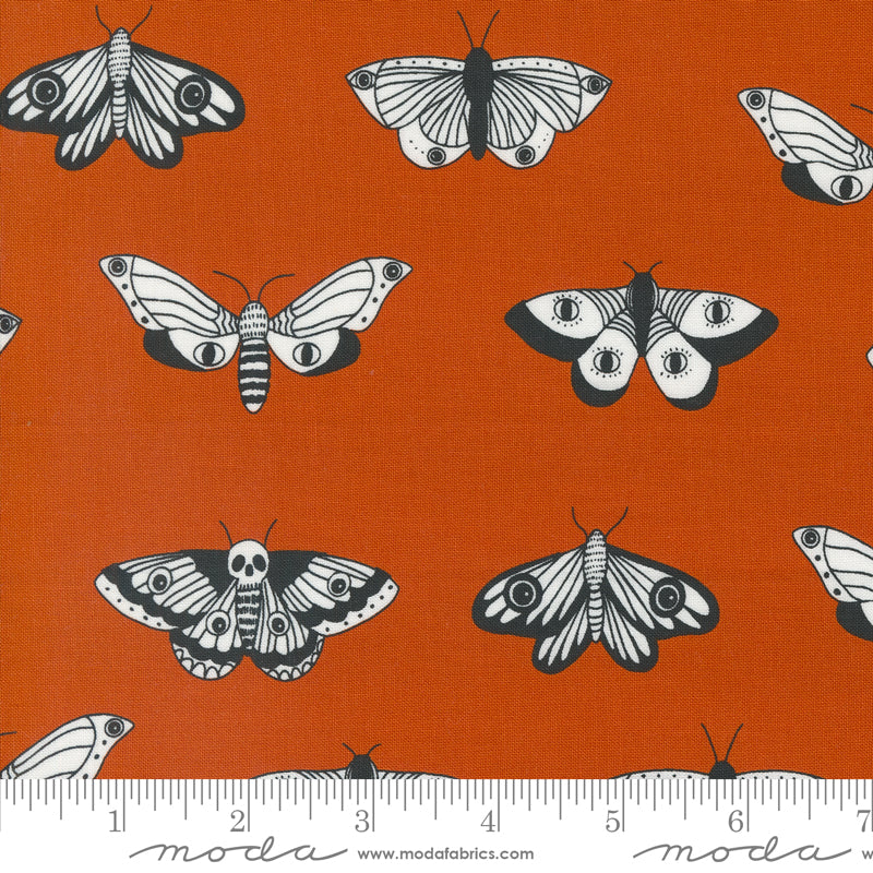 Noir by Alli K Design Mystic Moth Pumpkin 11543-14 Cotton Woven Fabric ...