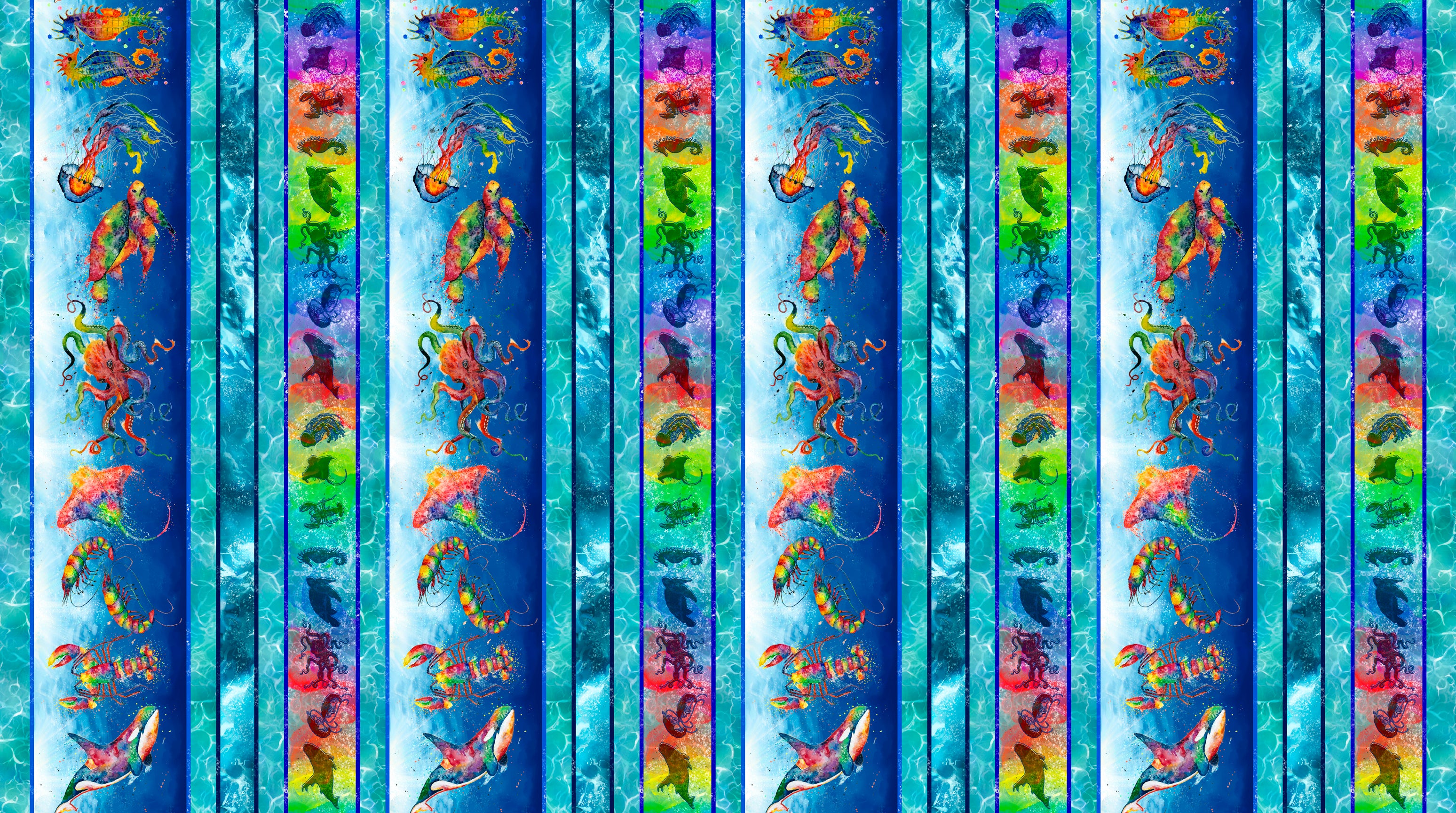 The Deep by David Bartholet Sea Creatures Decorative Stripe 29819X Cot ...