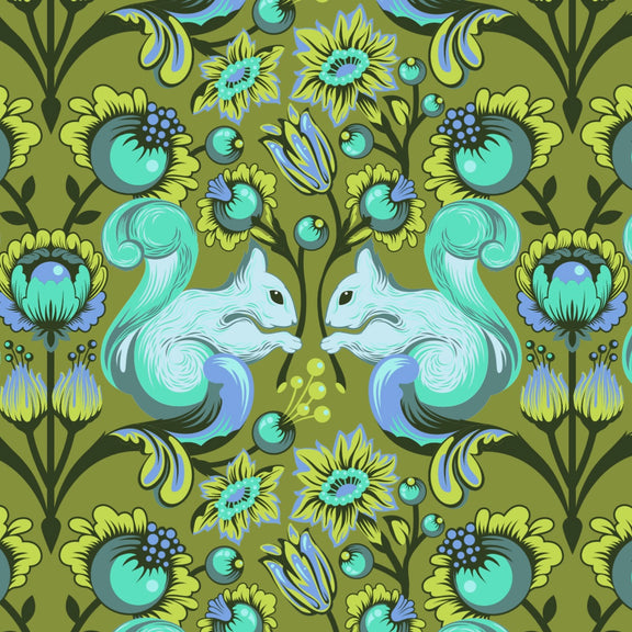Tula Pink All Stars Squirrel Fern PWTP028.FERN Cotton Woven Fabric ...