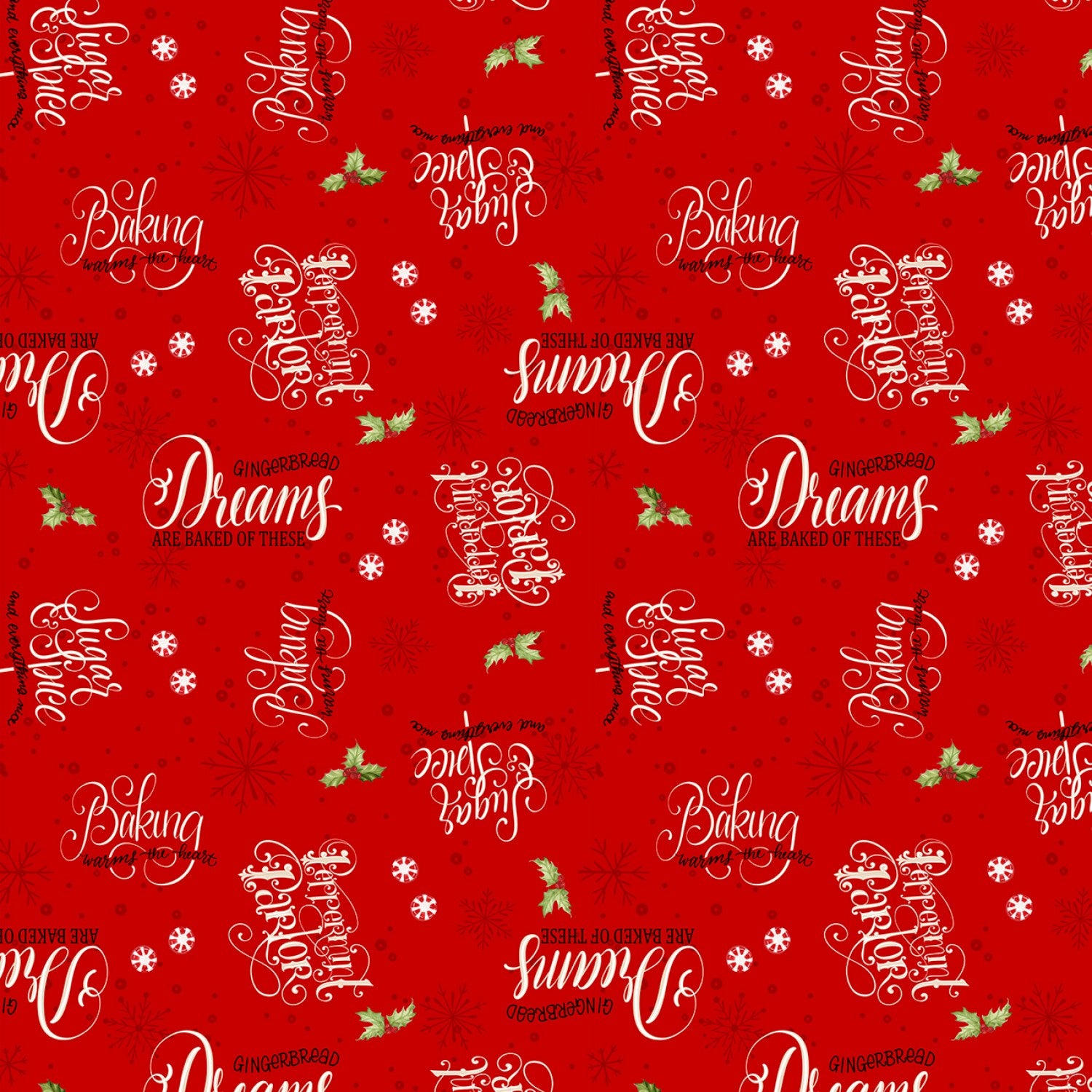 Peppermint Parlor by Danielle Leone Word Toss Red 27638-329 Cotton Wov ...